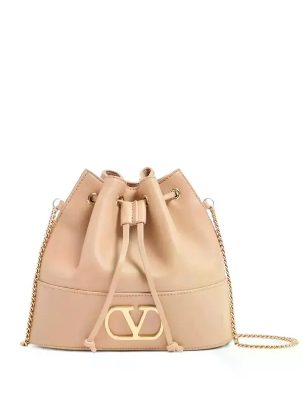Valentino Garavani Vlogo Signature Leather Shoulder Bag - Pink