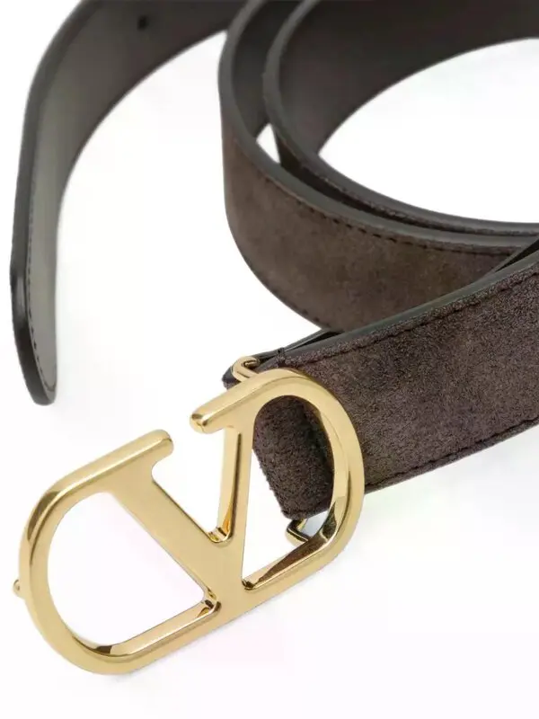 Valentino Garavani Vlogo Signature Suede Belt - Brown