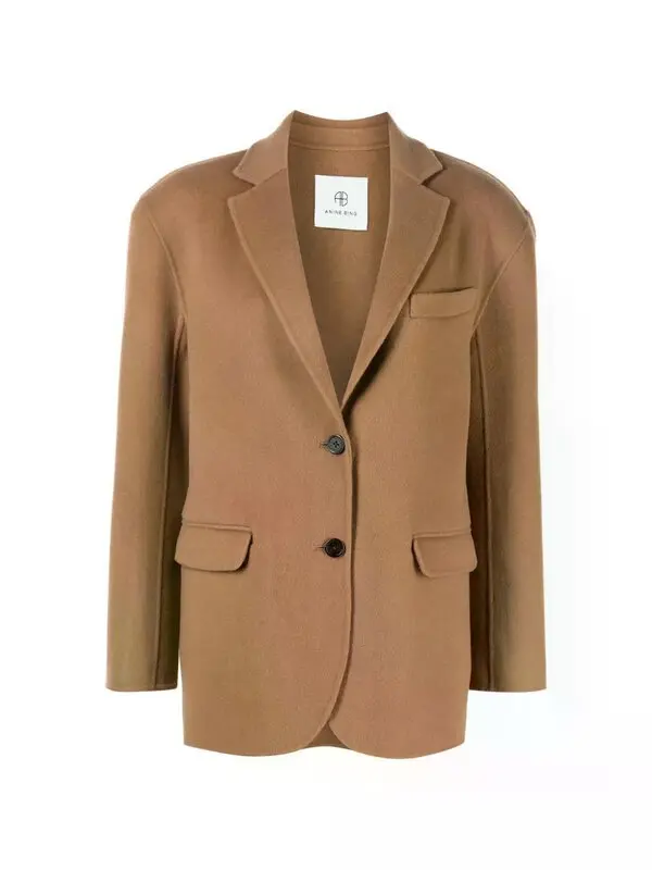 ANINE BING Notched-lapels Button-up Jacket - Neutrals