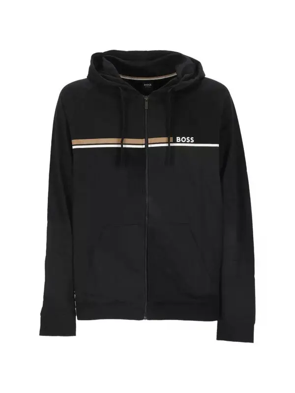 BOSS Logo-print Zip-up Hoodie