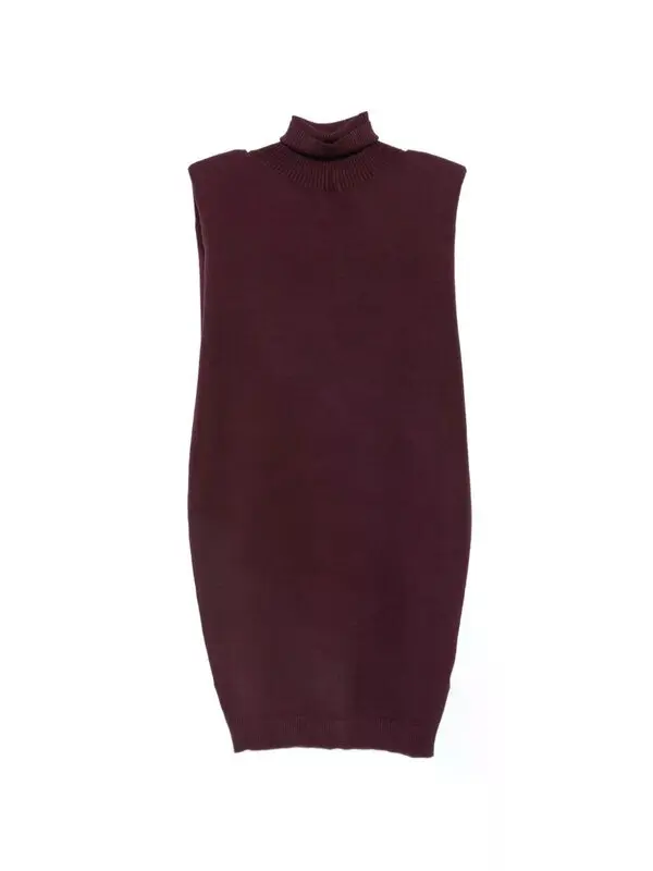 TWINSET Sleeveless Turtleneck Dress With Padded Shoulders - Red