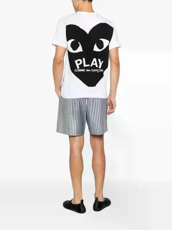 Comme Des Garçons Play Logo-print T-shirt - White