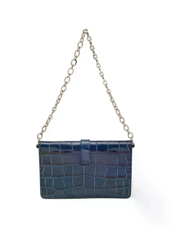Furla Greta Croc-embossed Chain Clutch Bag