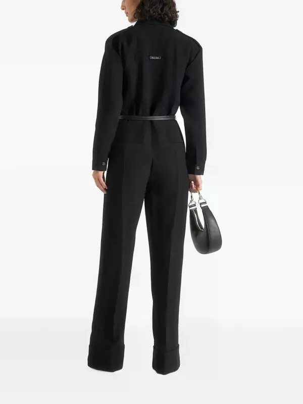 Manière De Voir Ruby In Tailored Crepe Belted Utility Jumpsuit