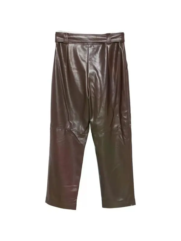 TWINSET Belted Faux-leather Trousers