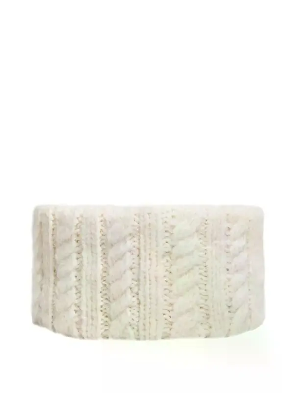 Moncler Cable-knit Logo-patch Headband - White