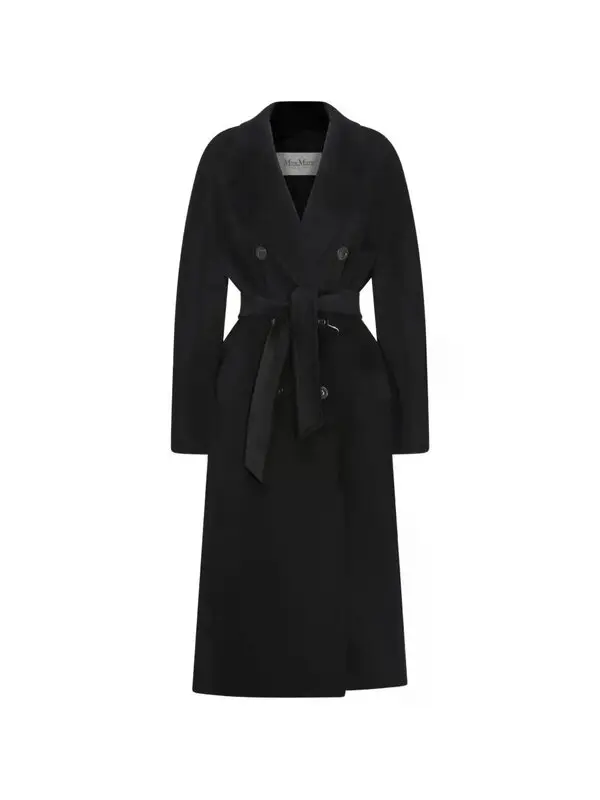 Max Mara Double-breasted Belted Coat - Black