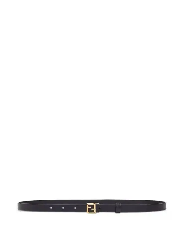 Fendi Ff Logo Leather Belt - Black