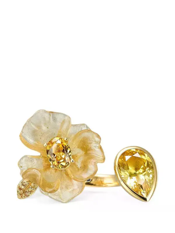 ANABELA CHAN Yellow Sapphire Spinach Petunia Ring
