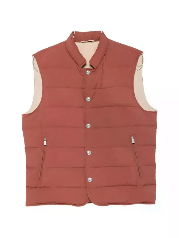 Eleventy Quilted High-neck Gilet - Red
