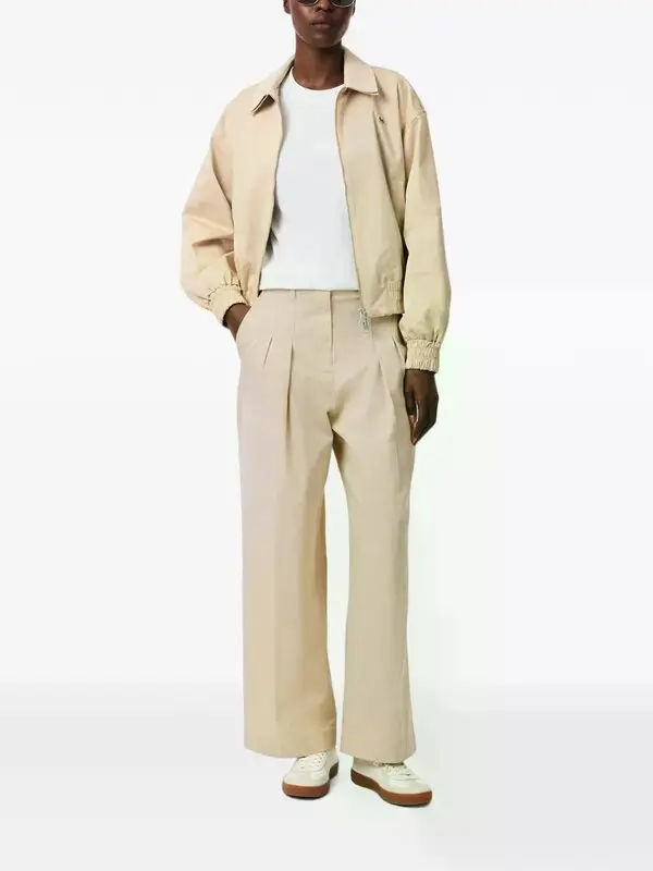 Lacoste Pleated Wide-leg Trousers - Neutrals