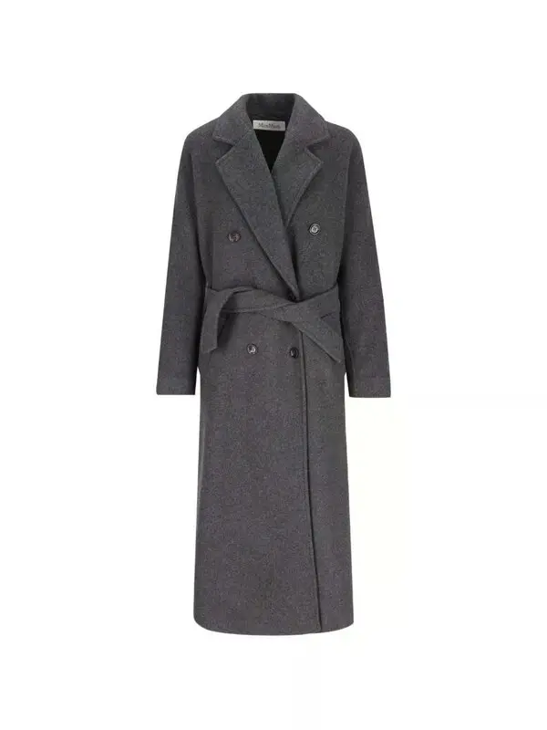Max Mara Belted Double-breasted Coat - Grey