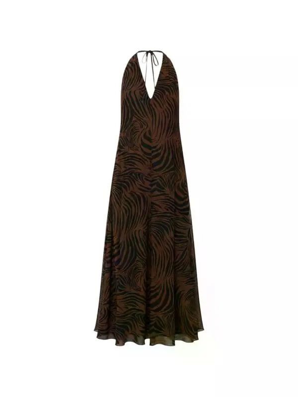 Max Mara Zebra-print Maxi Dress - Brown