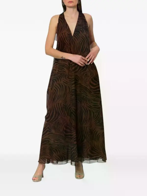 Max Mara Zebra-print Maxi Dress
