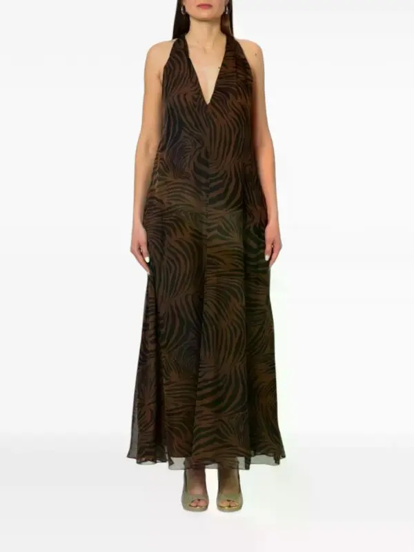 Max Mara Zebra-print Maxi Dress