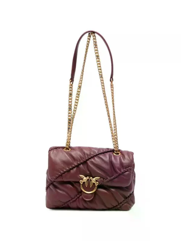 Pinko Mini Love Birds Quilted Leather Shoulder Bag - Red