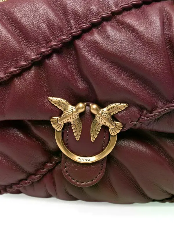 Pinko Mini Love Birds Quilted Leather Shoulder Bag