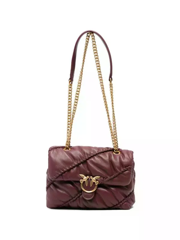 Pinko Mini Love Birds Quilted Leather Shoulder Bag - Red