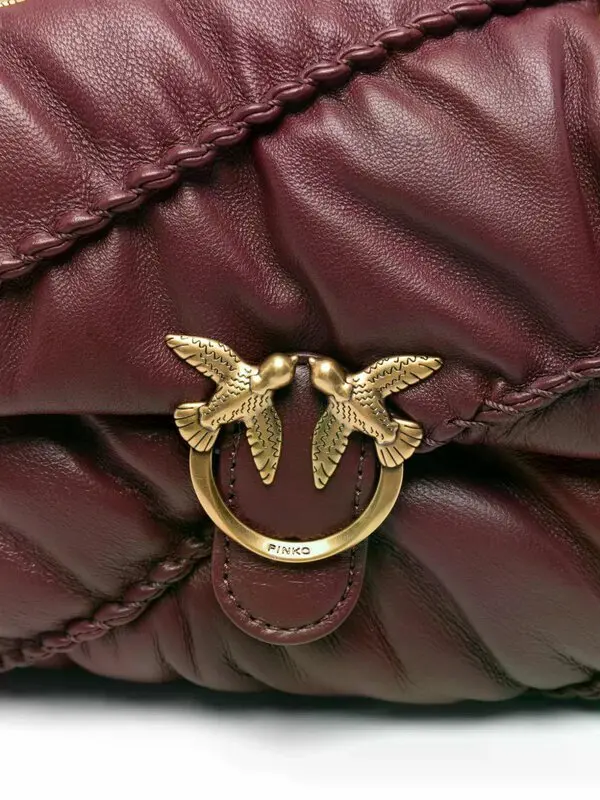 Pinko Mini Love Birds Quilted Leather Shoulder Bag