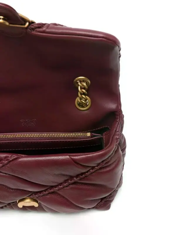Pinko Mini Love Birds Quilted Leather Shoulder Bag