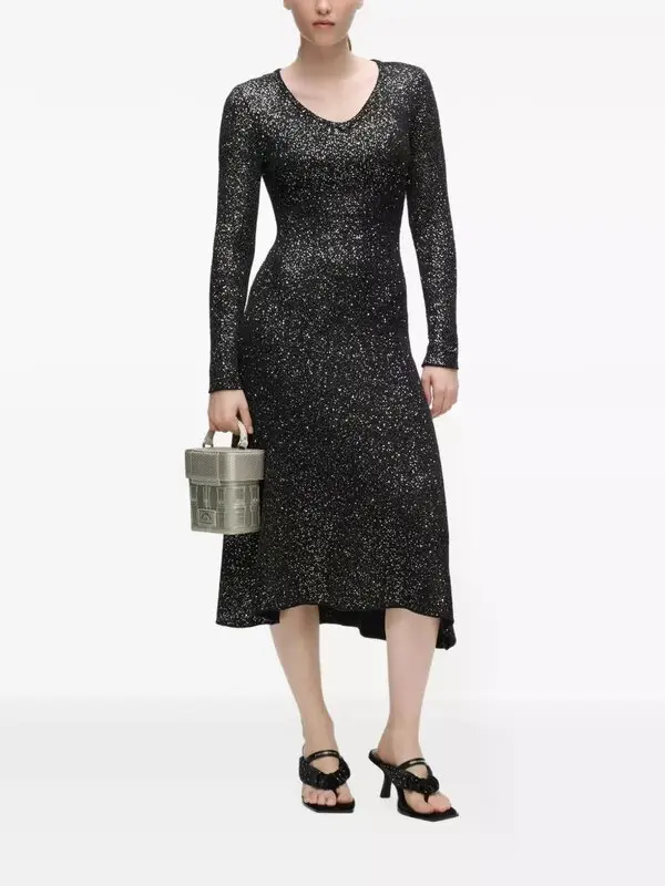 Karl Lagerfeld Sequin Knitted Dress - Black