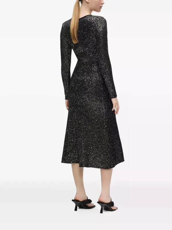 Karl Lagerfeld Sequin Knitted Dress - Black