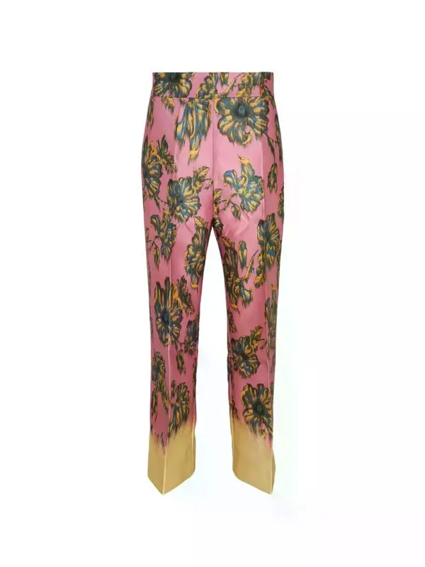 ALEMAIS Faye Floral Print High-waisted Straight Leg Trousers