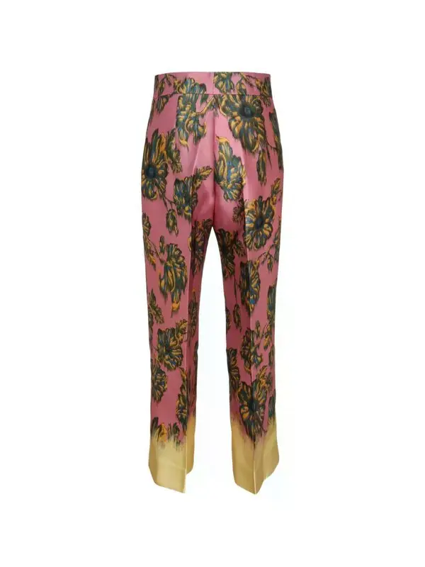 ALEMAIS Faye Floral Print High-waisted Straight Leg Trousers