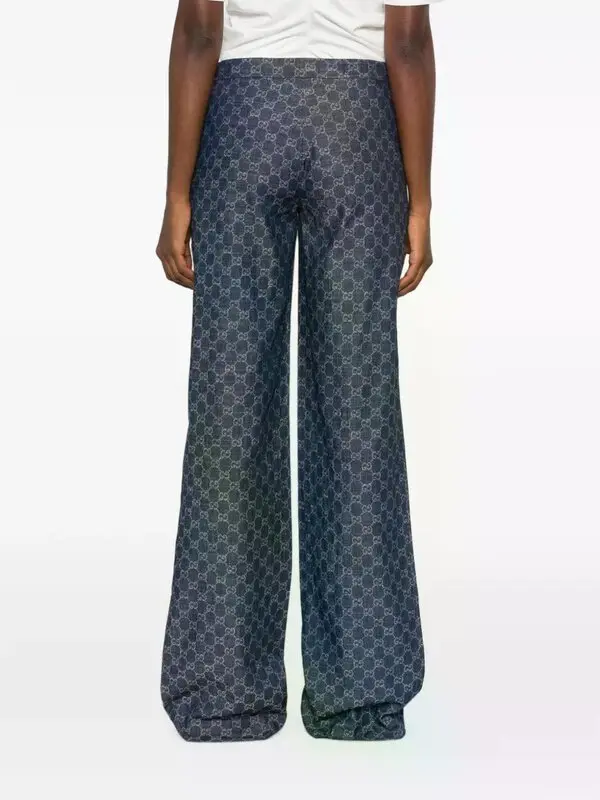 Gucci Gg Cotton Denim Jacquard Pants