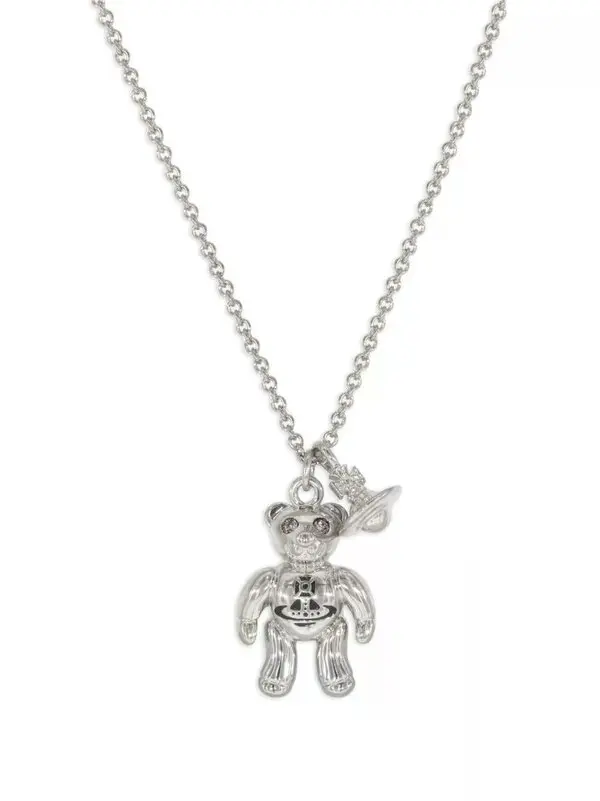 VIVIENNE WESTWOOD Teddy Bear Pendant Necklace - Silver
