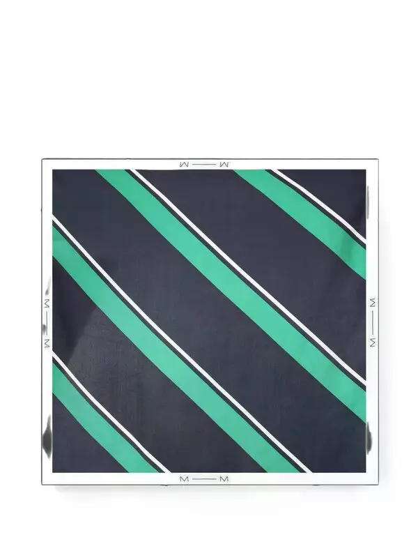 Max Mara Striped Silk Scarf - Blue