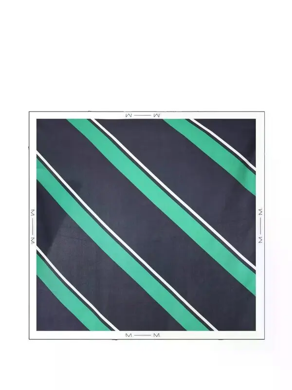 Max Mara Striped Silk Scarf - Blue