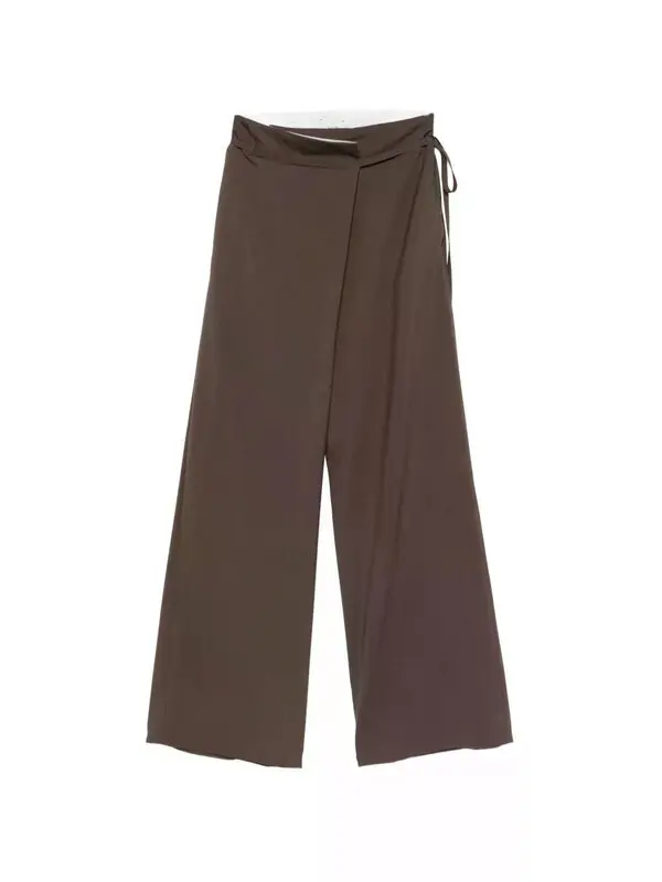 ALYSI Wrap-front Wide-leg Trousers