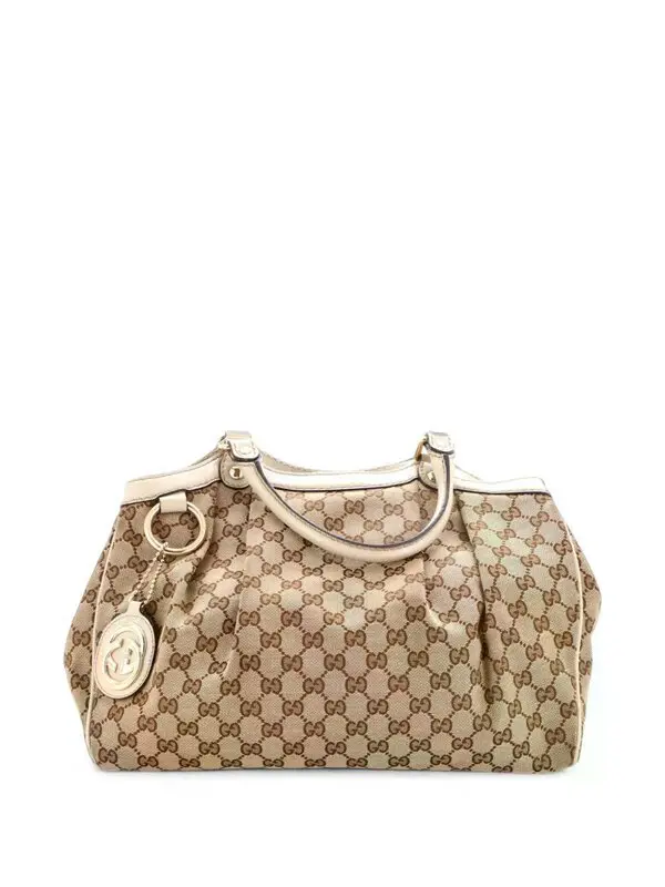 Gucci Sukey Gg Canvas With Leather Medium Tote Bag - Brown