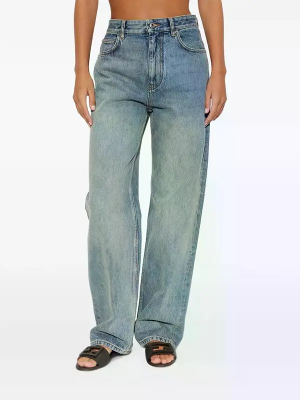 Loewe Anagram-embroidered Straight-leg Jeans
