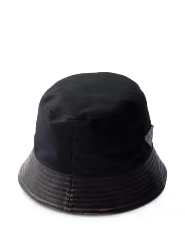 Prada Technical Cotton And Leather Bucket Hat