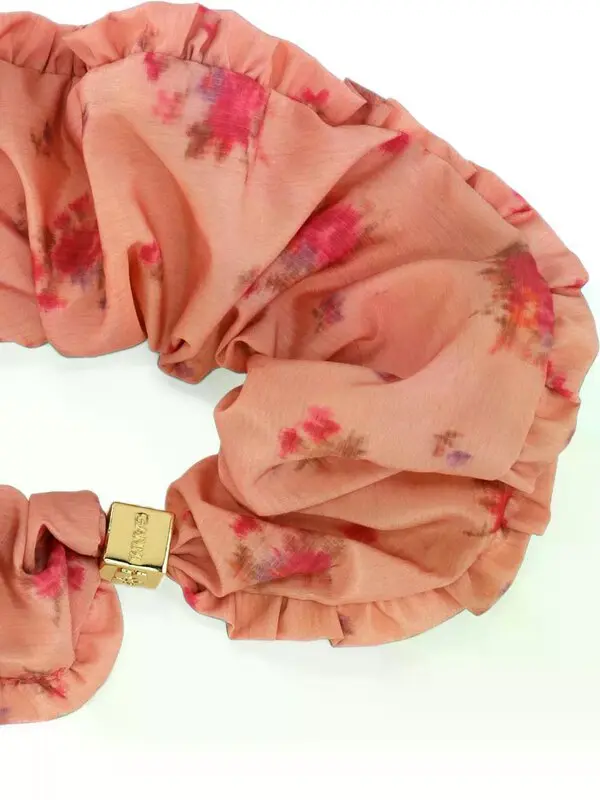 GANNI Floral-print Ruffled Scrunchie