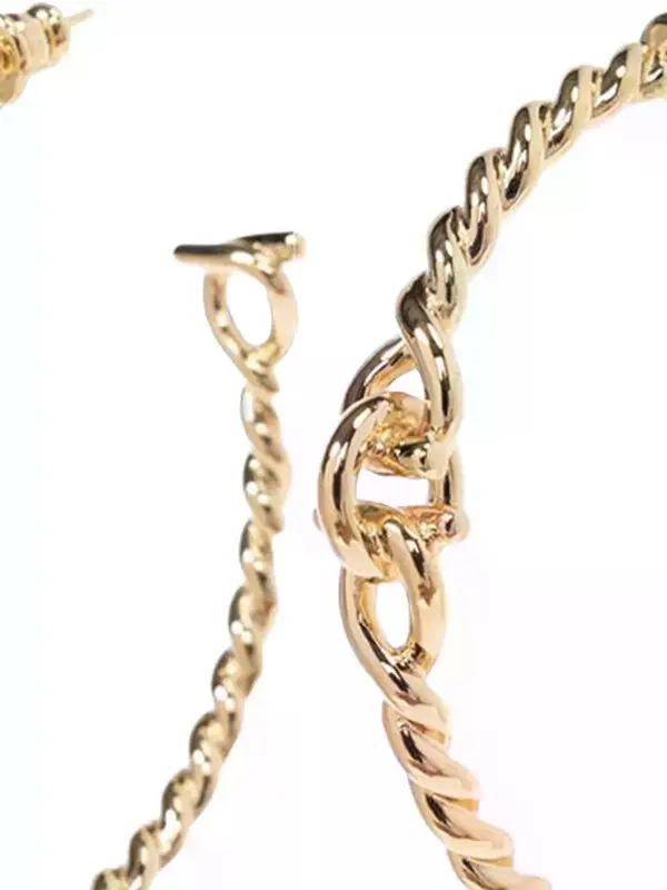 FERRAGAMO Twisted Chain Gancini Hoop Earrings
