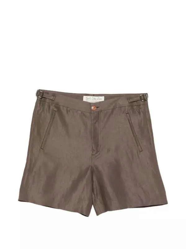 GOD'S TRUE LINEN Cocoa Side-buckle Shorts