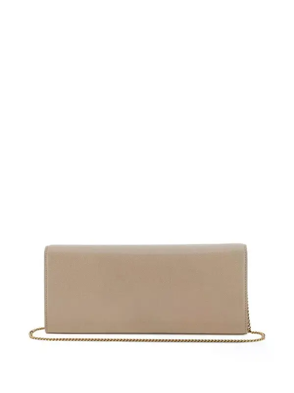 Saint Laurent Kate Logo Clutch Bag - Neutrals