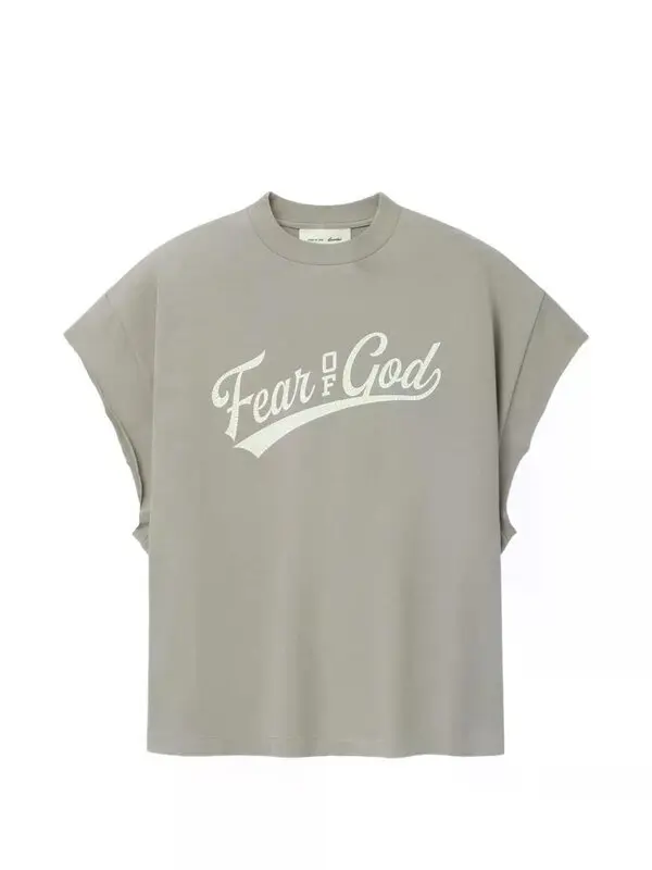 Fear Of God Logo-print Cut-off T-shirt - Grey