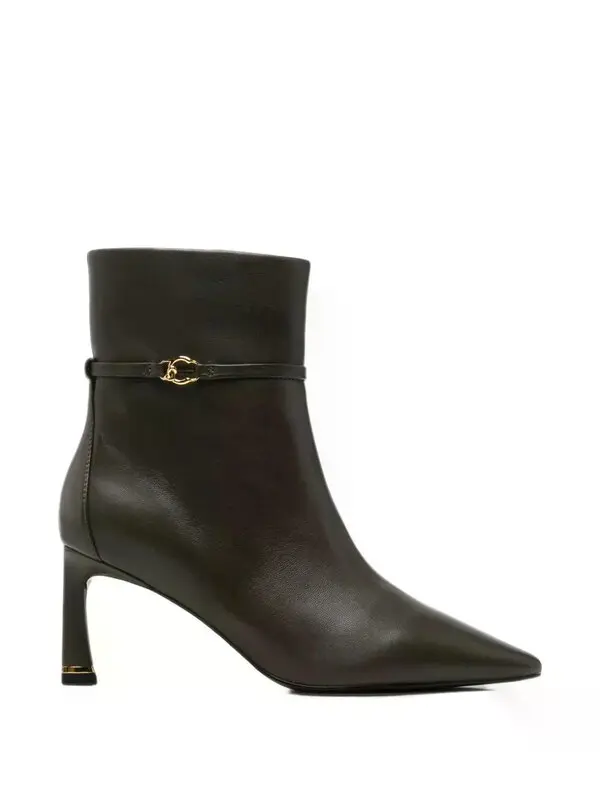COCCINELLE Pointed-toe Buckled Ankle Boots - Brown