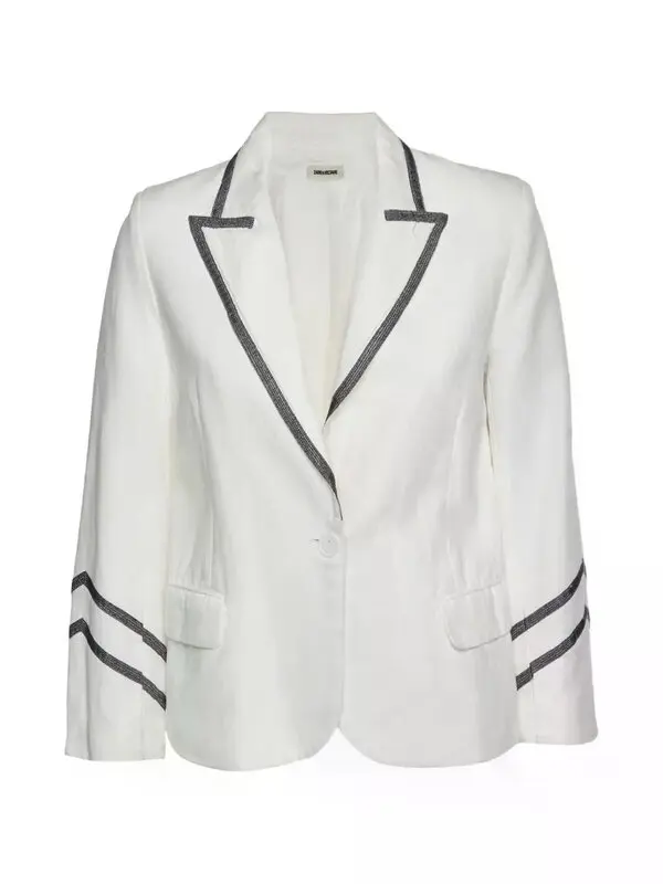 Zadig&Voltaire Victor Co Lace-trim Blazer - White