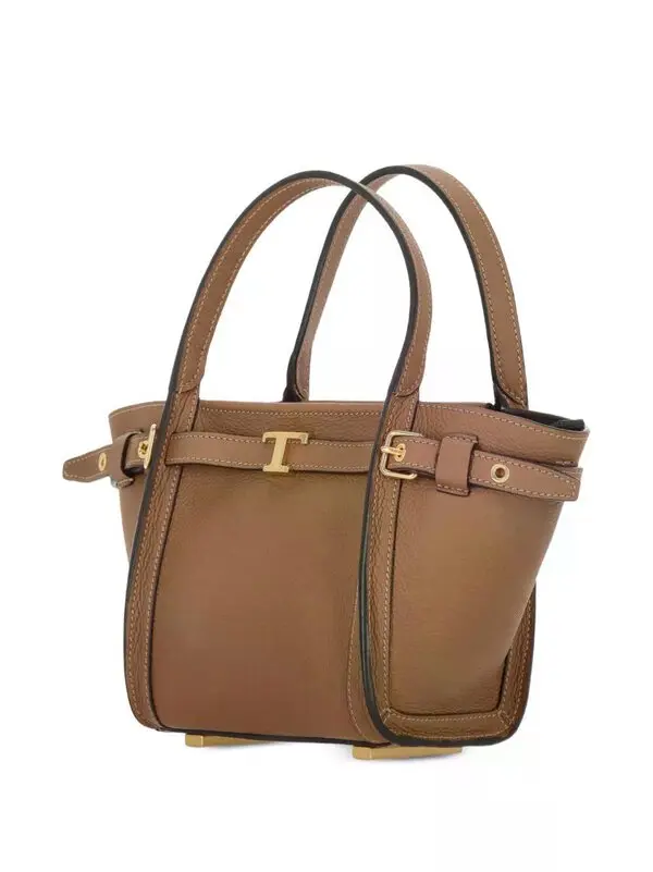TOD'S T Signature Shopping Bag In Leather Mini