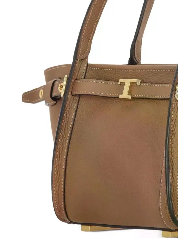 TOD'S T Signature Shopping Bag In Leather Mini