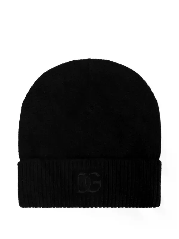Dolce & Gabbana Dg Appliqué Beanie Hat - Black