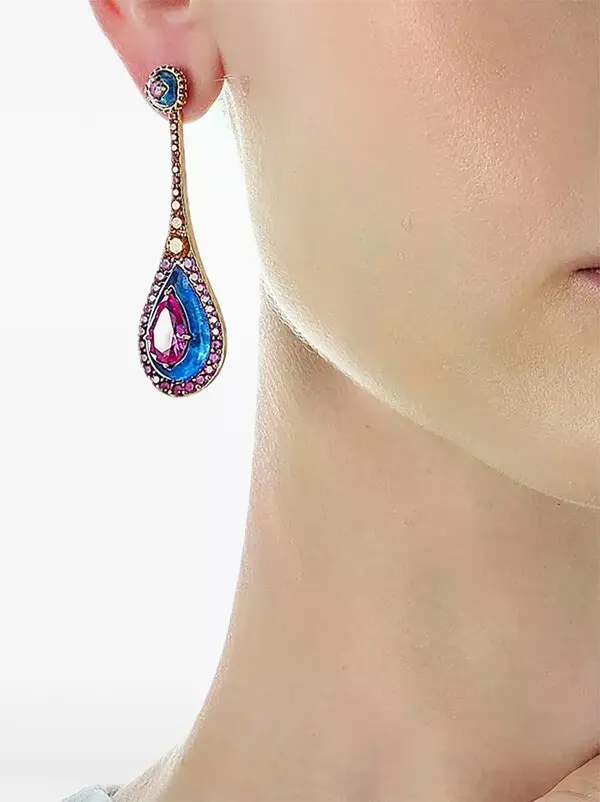 ANABELA CHAN Sunset Elixir Drop Earrings With Pink Sapphires And Rubies