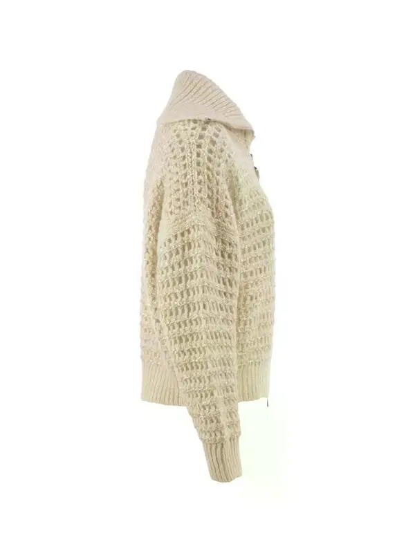 Brunello Cucinelli Sequin-embellished Openwork Cardigan