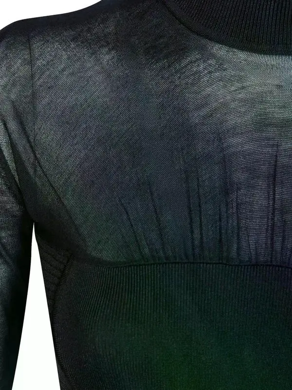 Elisabetta Franchi Sheer-panel High-neck Bodysuit - Black