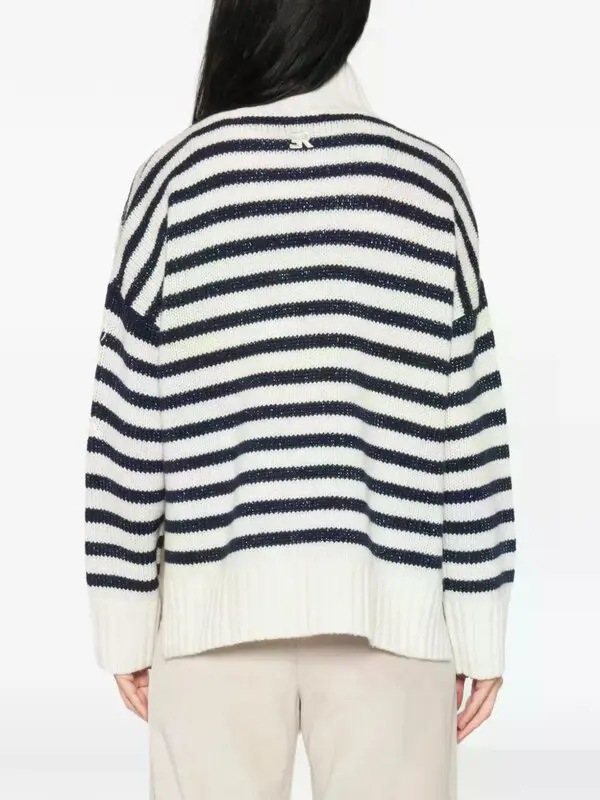 ERMANNO FIRENZE Floral-appliqué Striped Sweater